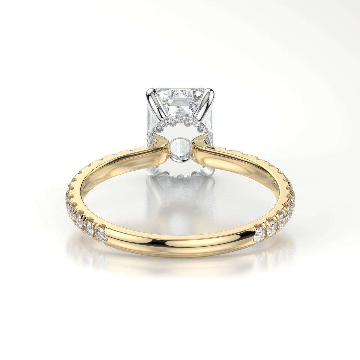 Claudia | 18K Gold and Platinum Hidden Halo Engagement Ring