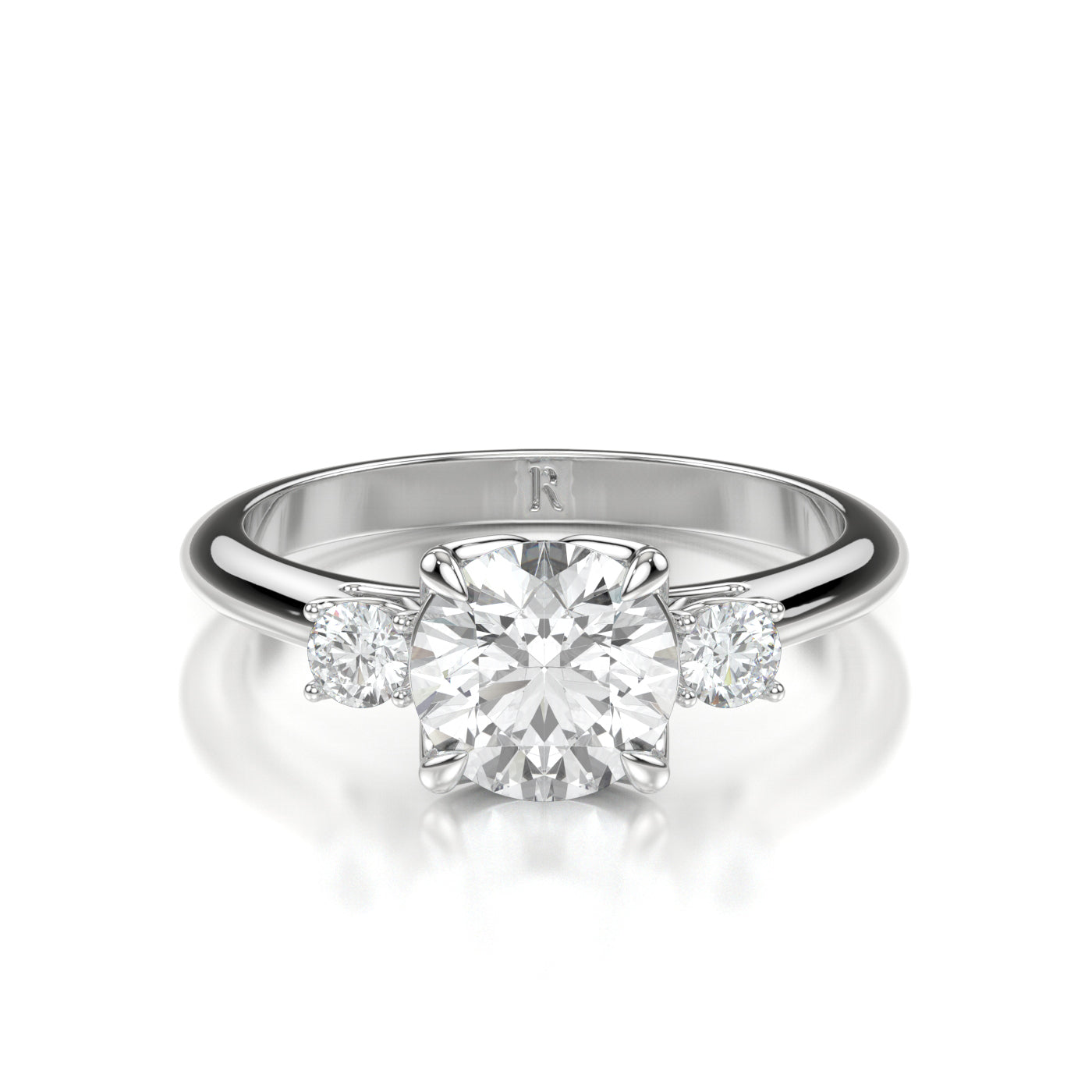 Nancy | 18K Gold and Platinum Hidden Halo Engagement Ring