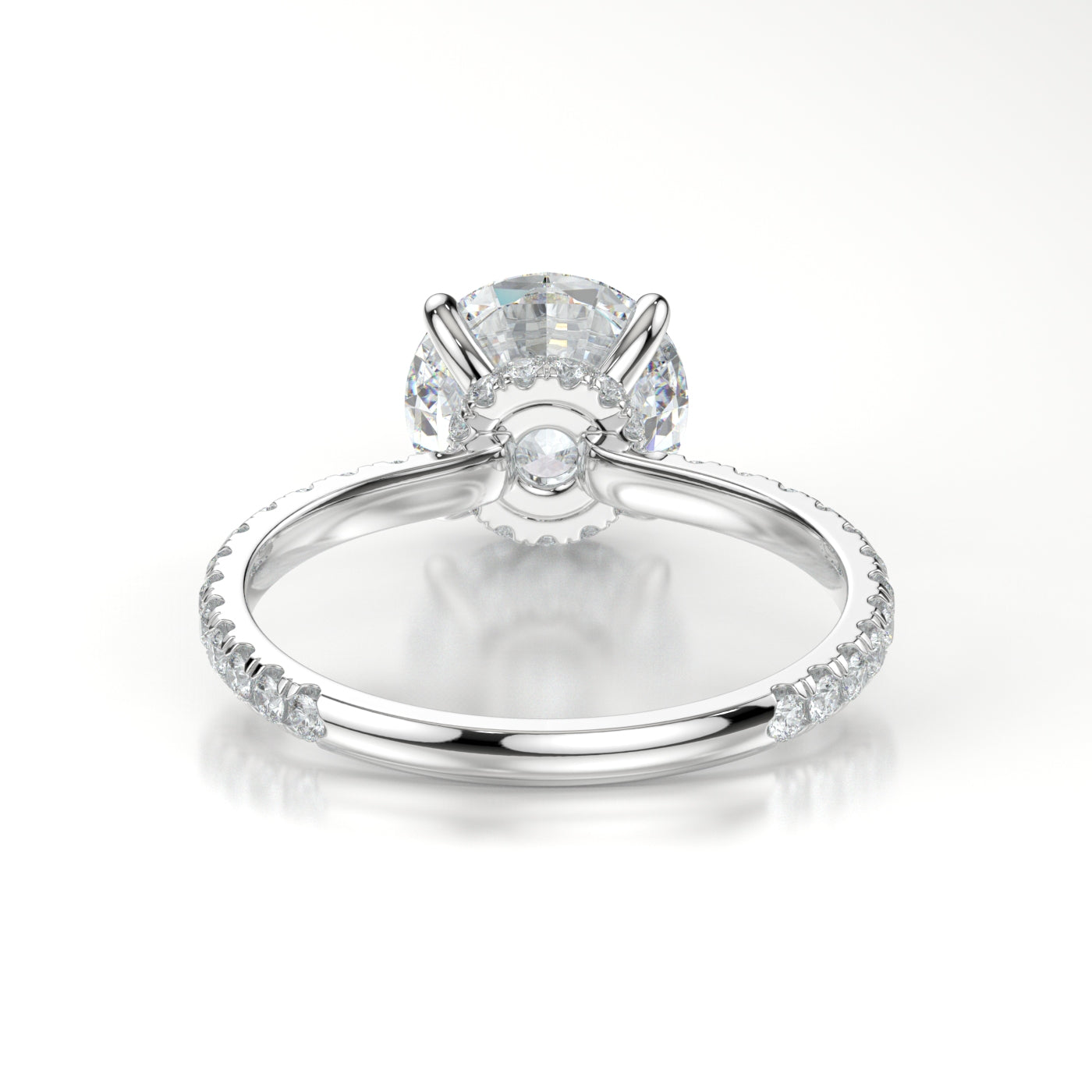Claudia | 18K Gold and Platinum Hidden Halo Engagement Ring