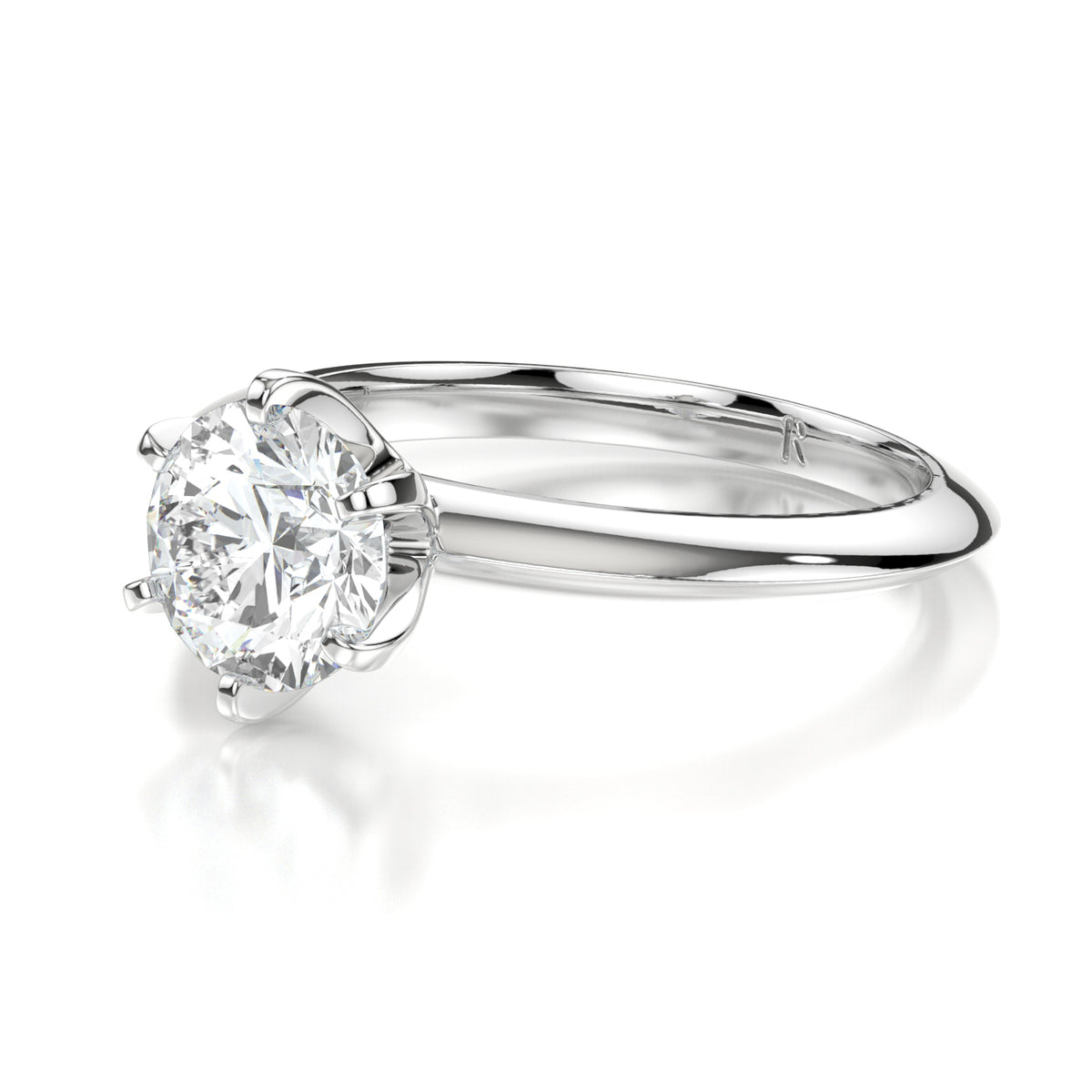 Daisy - Platinum Round Lab Diamond Engagement Ring
