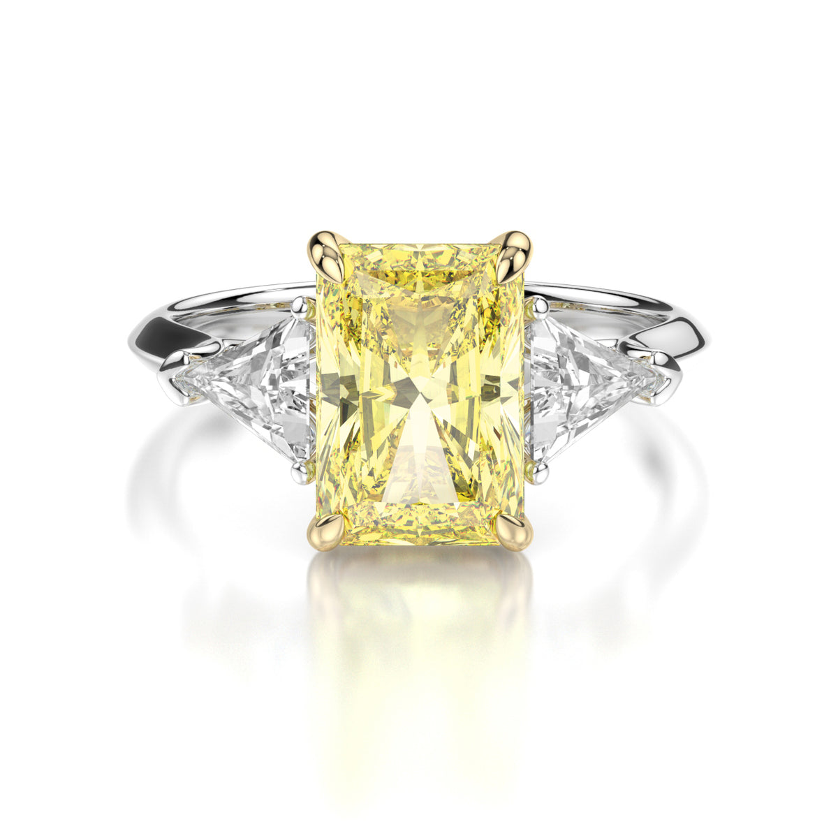 Julia - Fancy Yellow Radiant Cut Lab Grown Diamond Ring