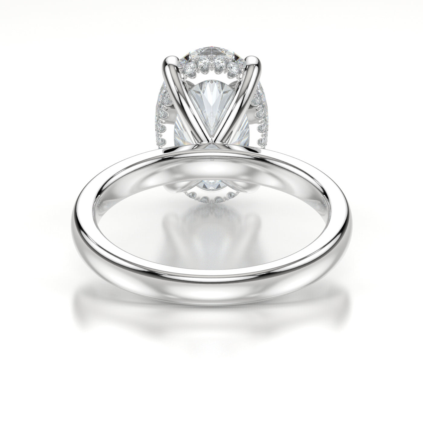 Kristina - Platinum Oval Hidden Halo Engagement Ring