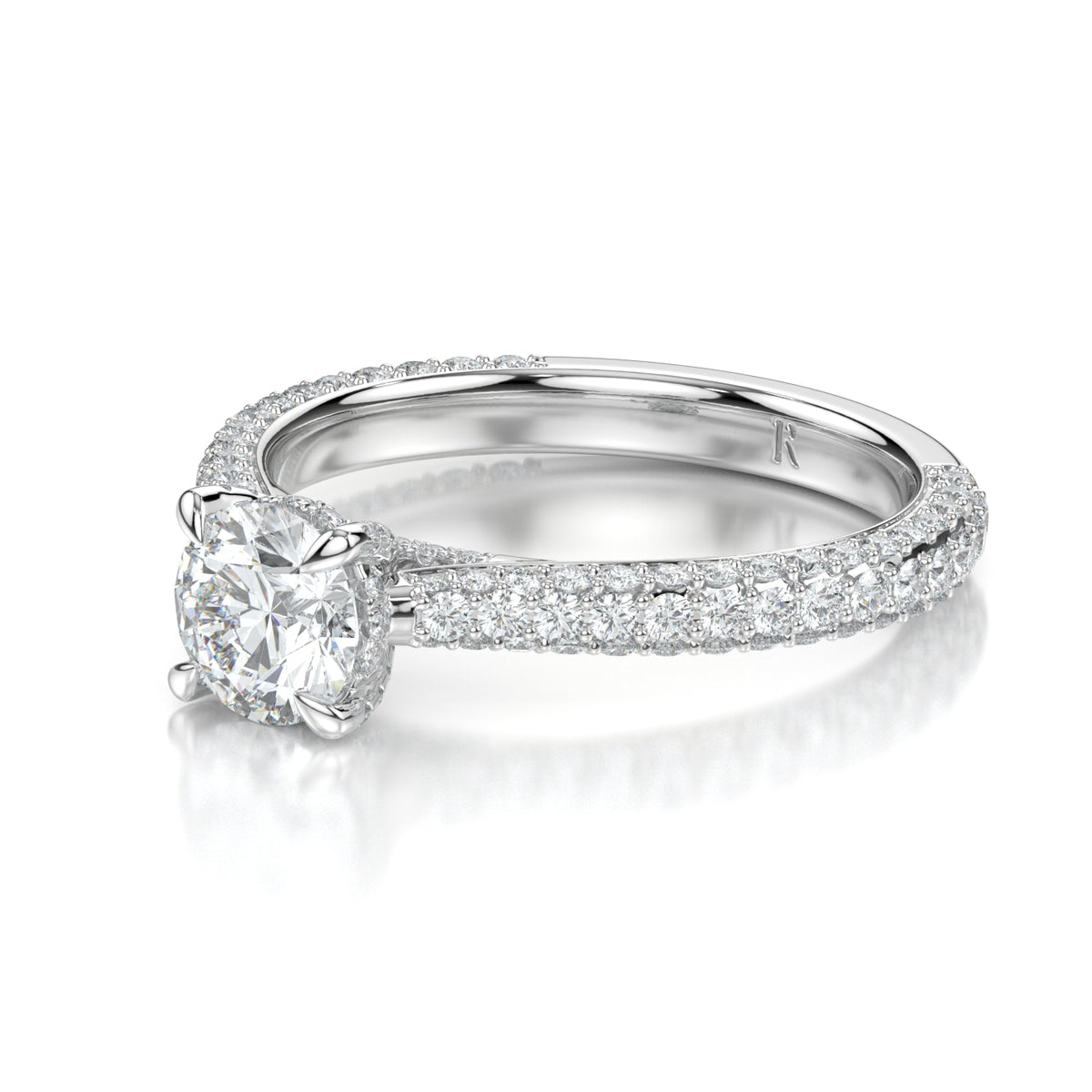 Lisa - Round Diamond Band Engagement Ring in Platinum