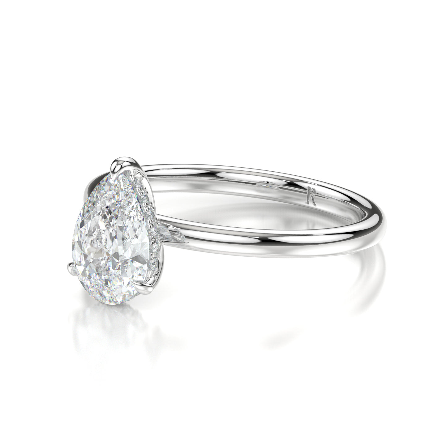 Nancy | 18K Gold and Platinum Hidden Halo Engagement Ring