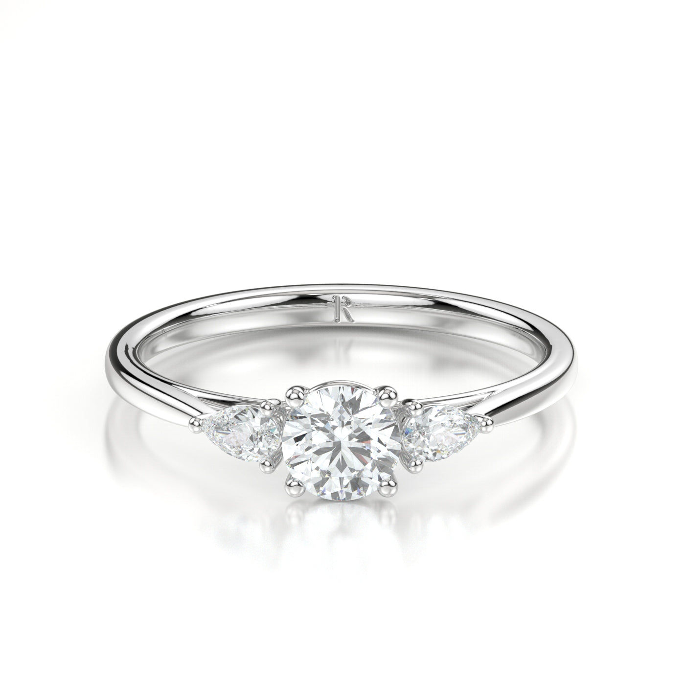 Nice - Platinum Round Natural Diamond Engagement Ring