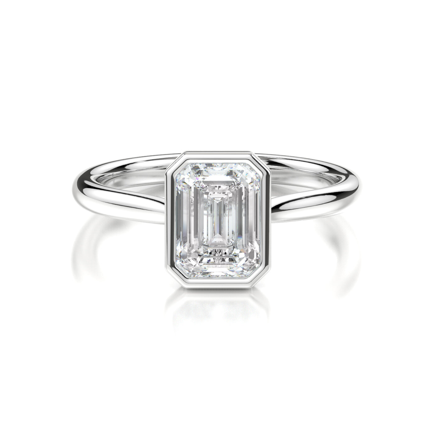 Roxanne | 18K Gold and Platinum Rub Over Engagement Ring