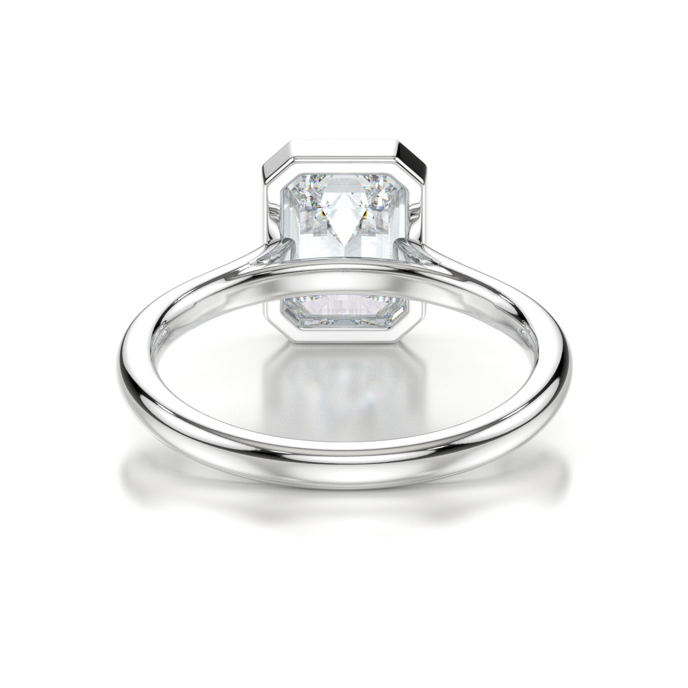 Roxanne | 18K Gold and Platinum Rub Over Engagement Ring