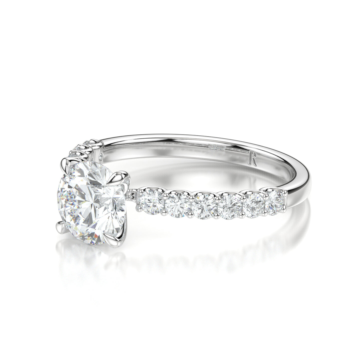 Sylvie | 18K Gold and Platinum Diamond Band Engagement Ring