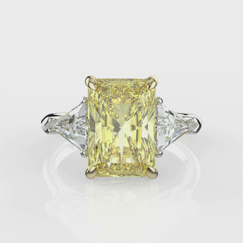 Julia - Fancy Yellow Radiant Cut Lab Grown Diamond Ring